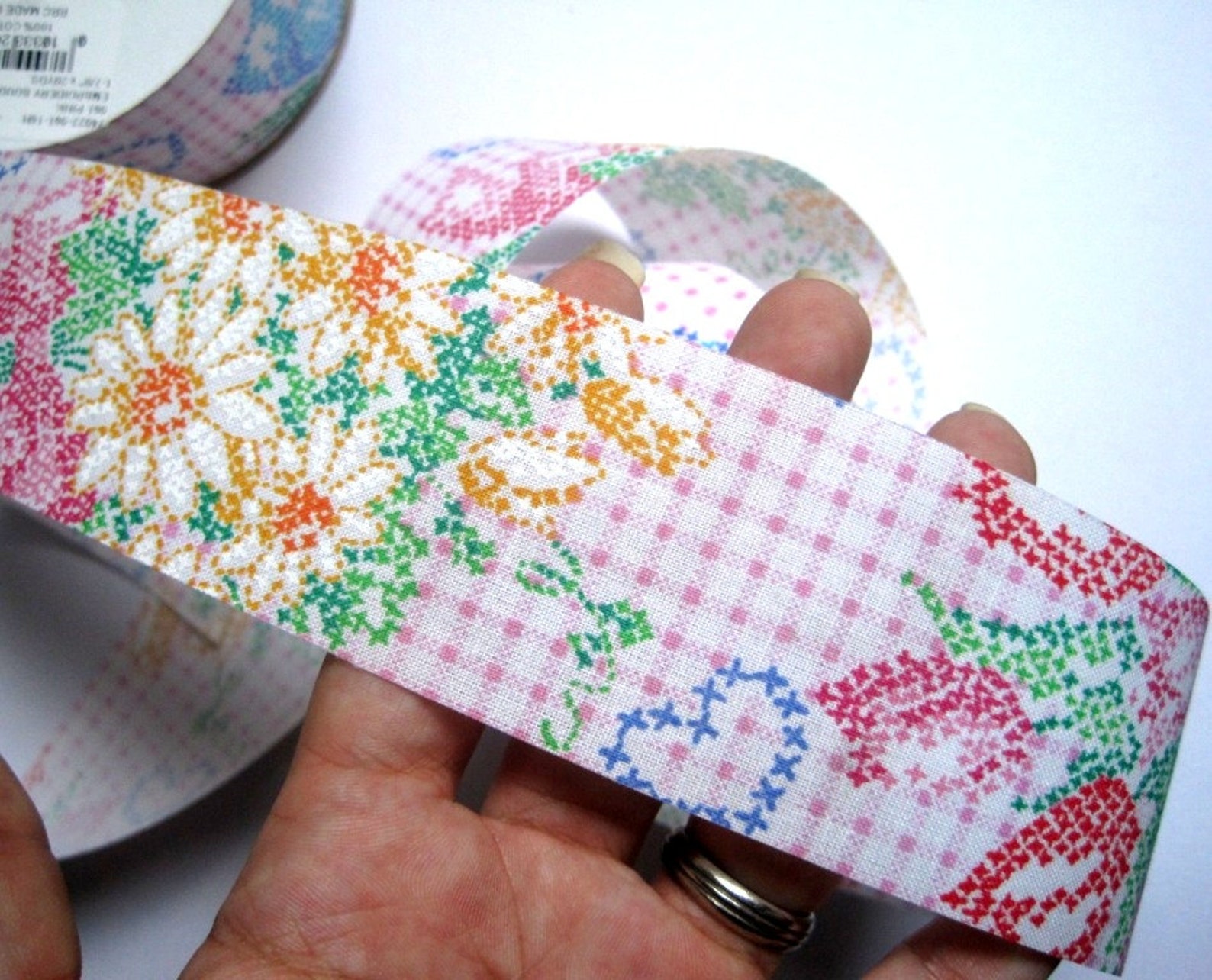 Embroidery Bouquet Cotton Ribbon Trim Multi / Pink 1 - Etsy