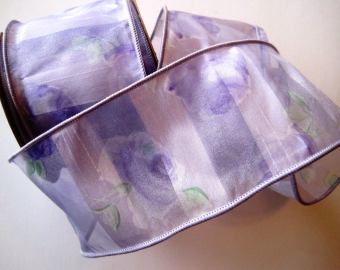 Rose Soft Sheer Wired Ribbon Lavender 2 1/2 Inch Wide - Etsy