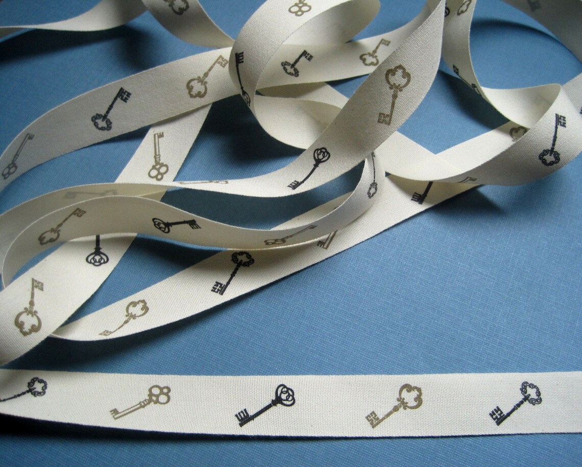 Keys Canvas Ribbon Trim Gold / Black/ Ivory 3/4 Inch - Etsy