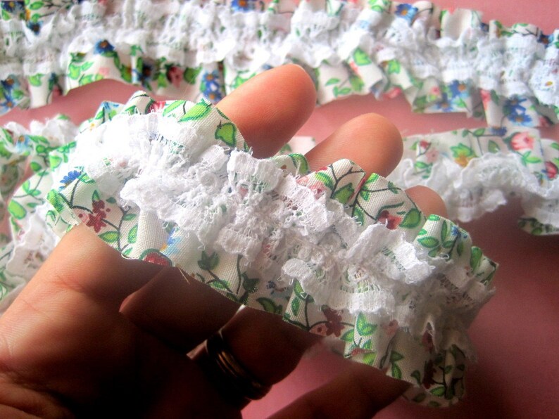 Ruffled Prairie Fabric Trim Multi / Green 1 Inch Wide - Etsy