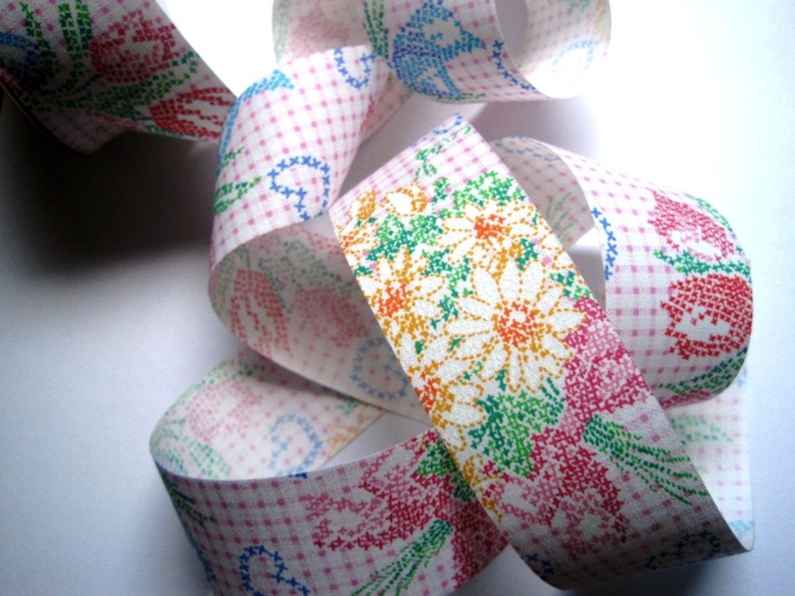 Embroidery Bouquet Cotton Ribbon Trim Multi / Pink 1 - Etsy