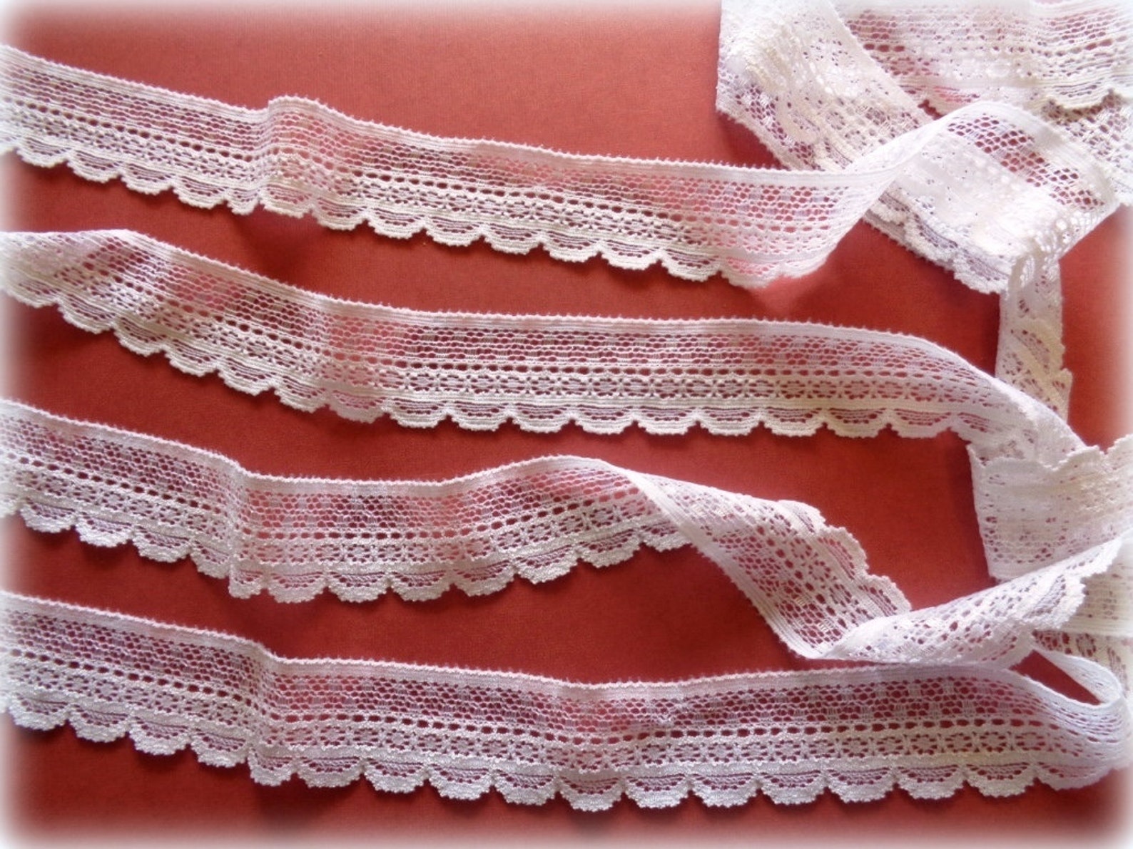 Elastic Wave Lace Trim White 1 Inch Wide 1 Yard for - Etsy