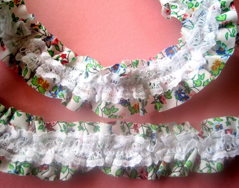 Ruffled Prairie Fabric Trim Multi / Green 1 Inch Wide - Etsy