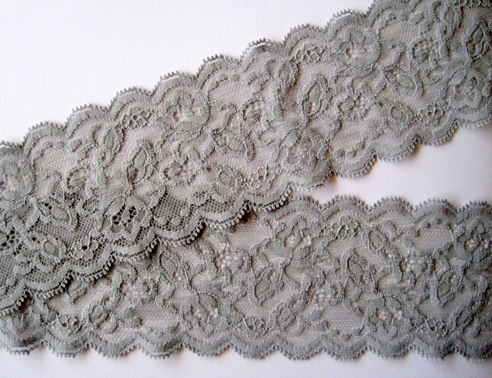 Stretch Galloon Lace Light Grey 3 Inch Wide 1 Yard for - Etsy