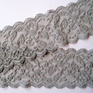 Stretch Galloon Lace Light Grey 3 Inch Wide 1 Yard for - Etsy