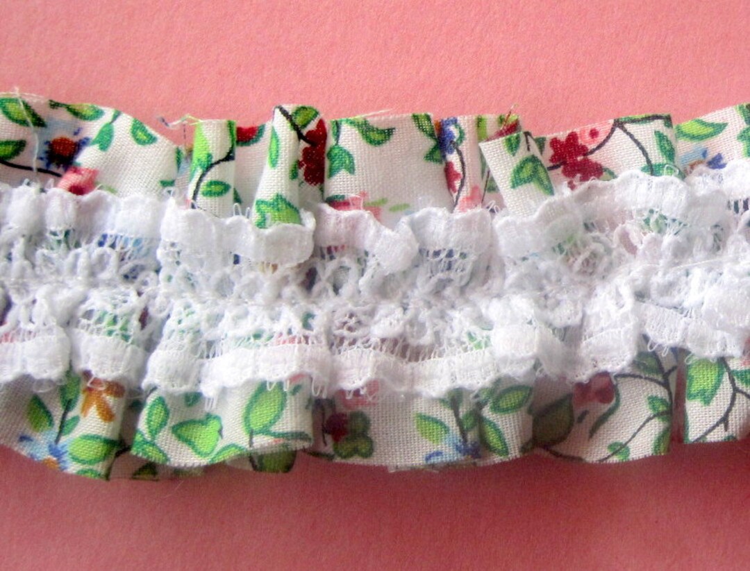 Ruffled Prairie Fabric Trim Multi / Green 1 Inch Wide - Etsy