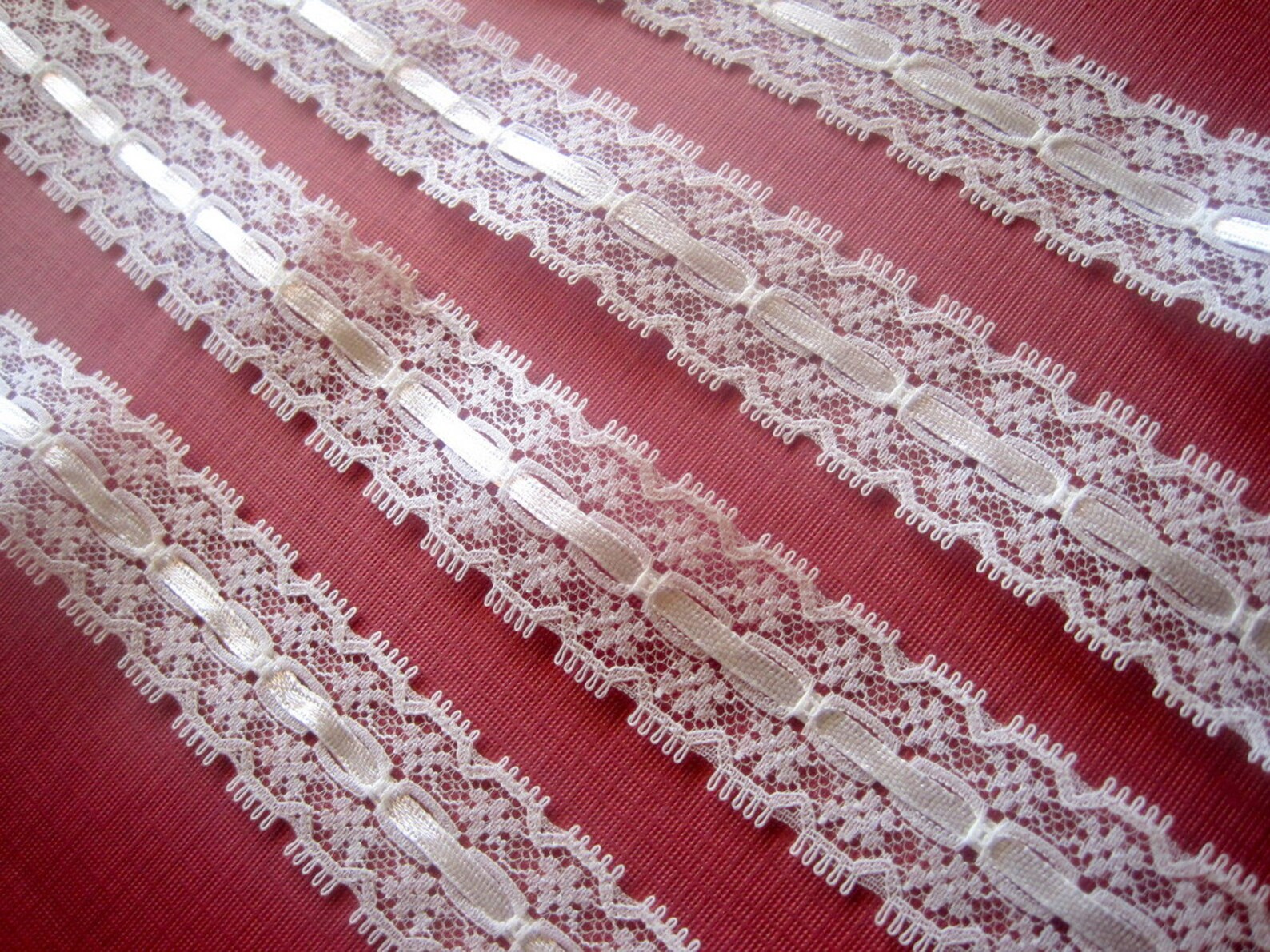 Ribbon Beading Lace Ivory 1 inch wide 1 Yard For | Etsy