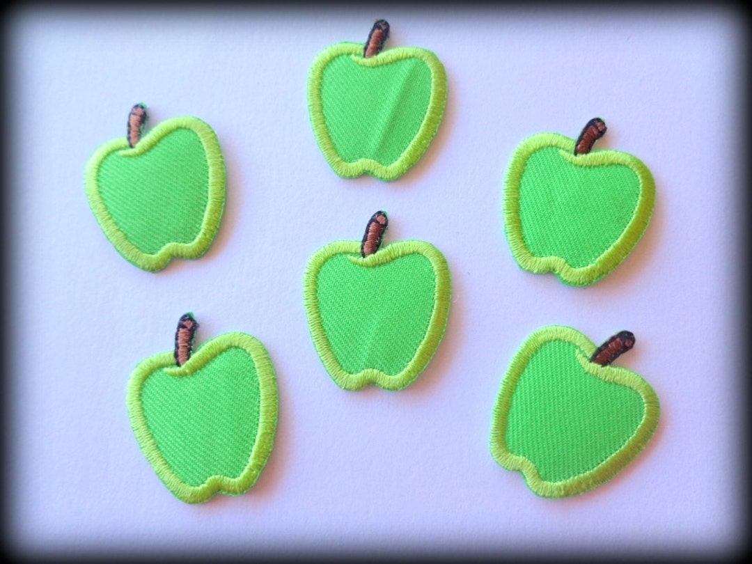 Green Apples Embroidered Iron on Applique Green X 6 for - Etsy