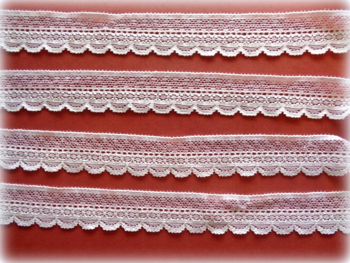 Elastic Wave Lace Trim White 1 Inch Wide 1 Yard for - Etsy