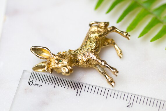 Rare Vintage CINER signed gold donkey pin with gemsto… - Gem