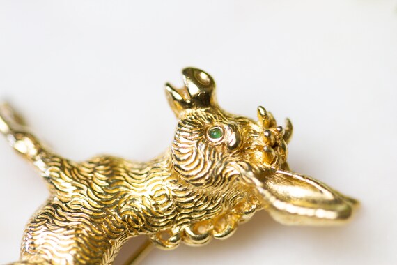 Rare Vintage CINER signed gold donkey pin with gemsto… - Gem