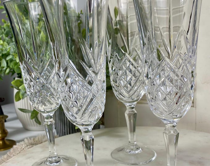 Vintage Cristal D’arques Masquerade Champagne Flutes Set of 4 | French ...