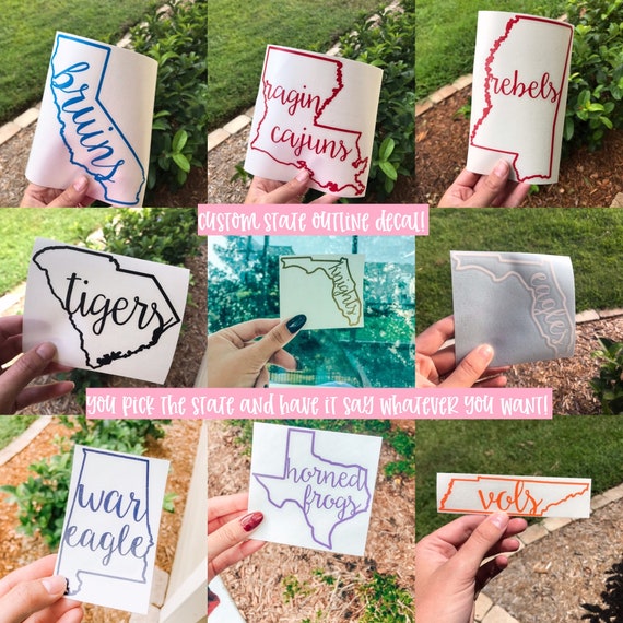 Custom State Outline Decal Yeti Decal Car Decal Cup Decal Yeti | Etsy