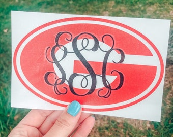 Georgia Monogram Decal, Georgia Decal for Cooler, Cooler Decal, Cooler ...