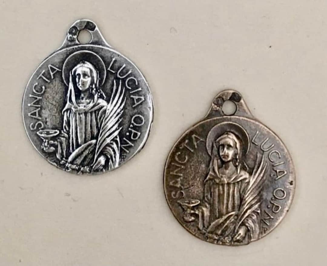 Saint Lucy Catholic Medal Confirmation St Medal Gift Baptismal - Etsy
