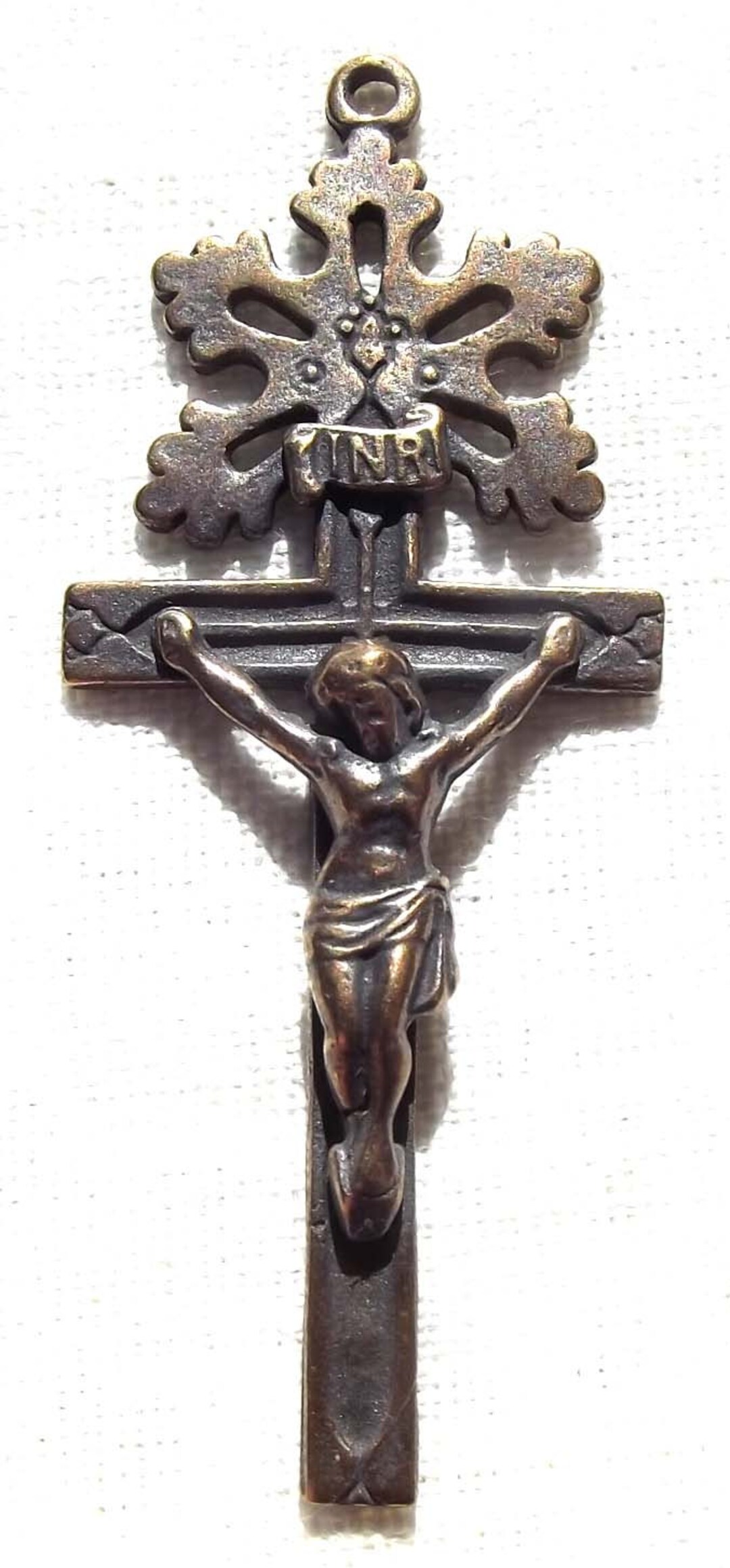 Crucifix With Leaf Rays Catholic Rosary Part Supply - Etsy