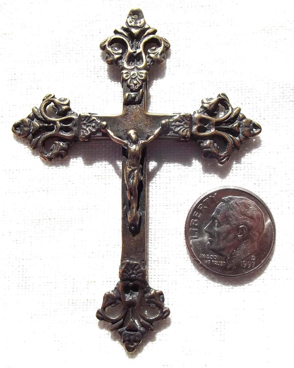 Victorian French Catholic Crucifix Rosary Medal Part Supply - Etsy