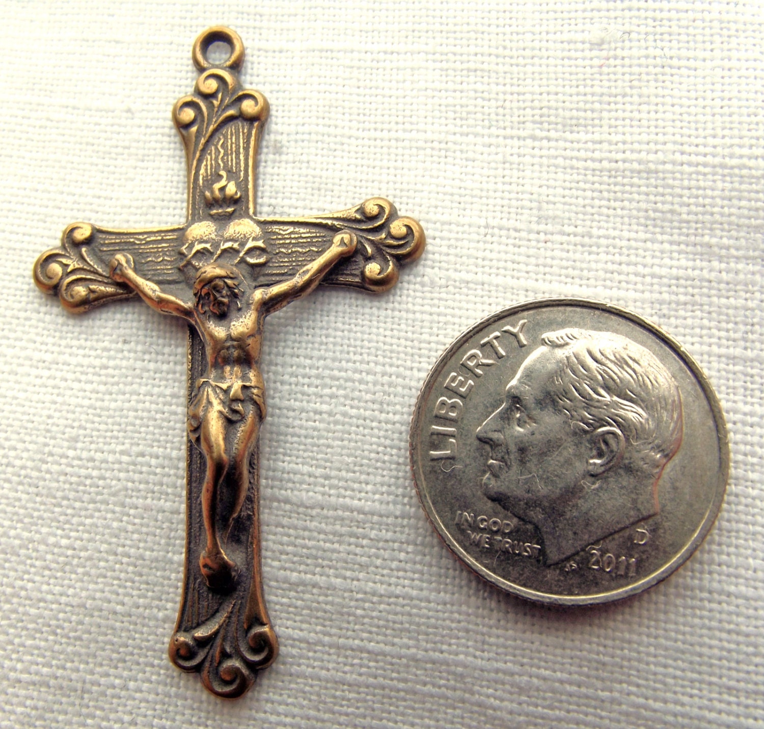 Sacred Heart Crucifix With Scrolls Catholic Rosary Parts Supplies - Etsy