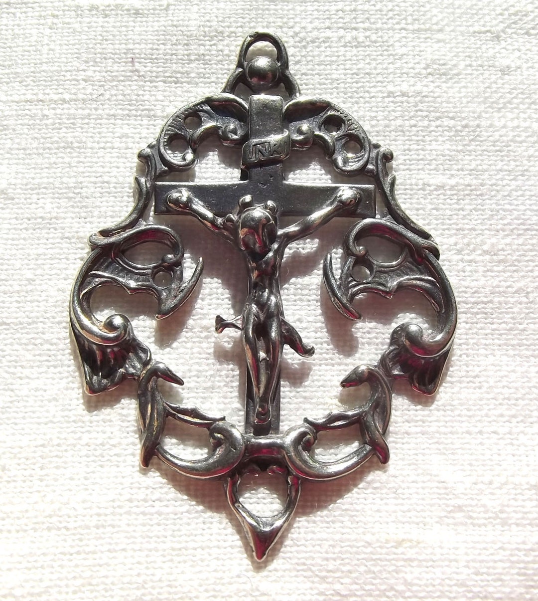 Sterling Catholic Crucifix Pendant Necklace - Etsy