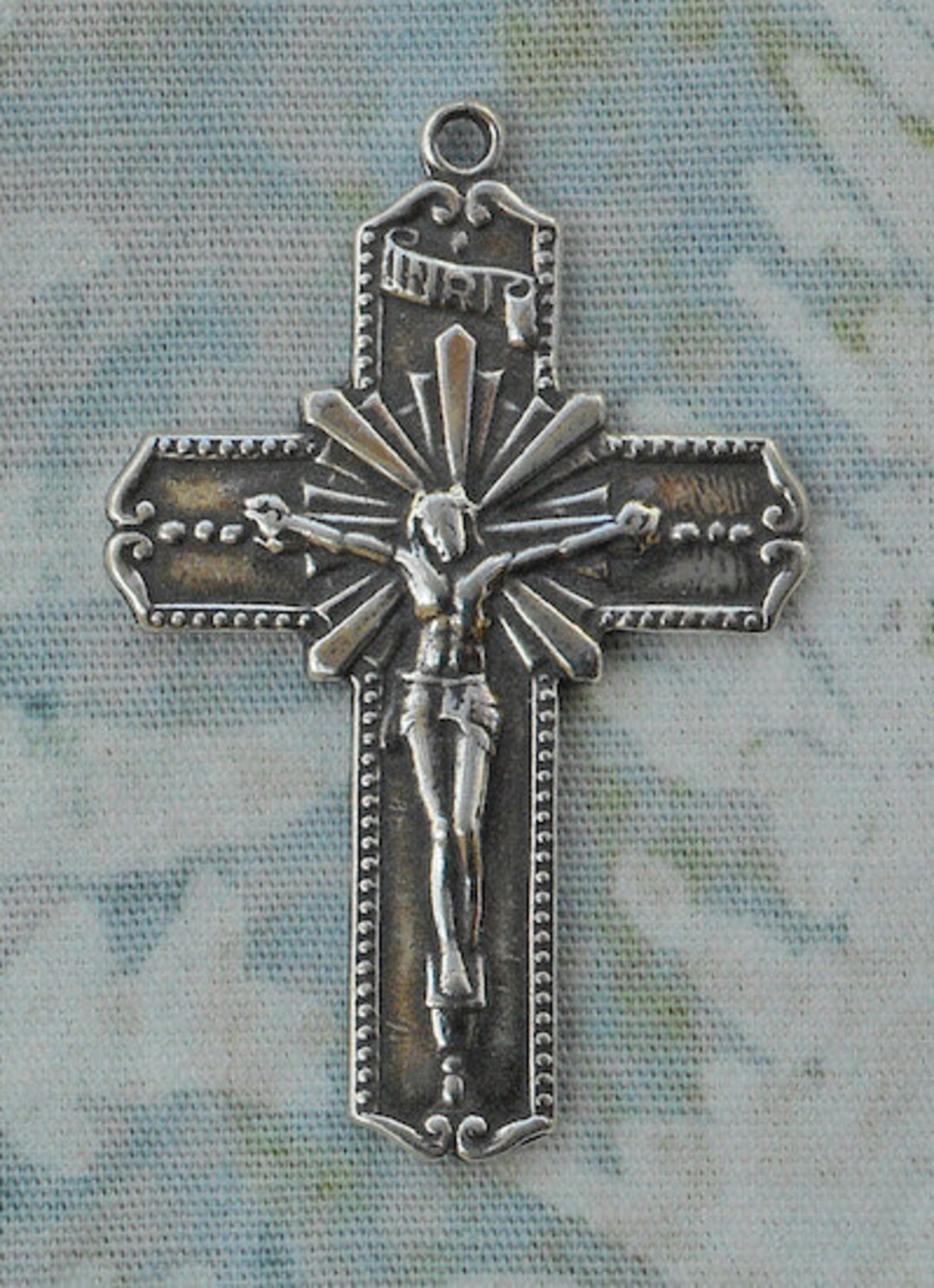 Crucifix With Rays Catholic Rosary Medal Necklace Supply Set Part - Etsy