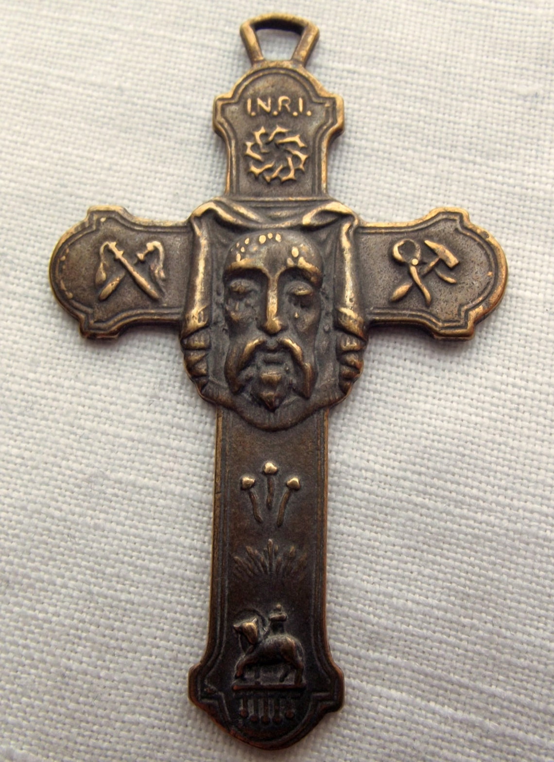 Bronze Holy Face Cross Face of Jesus VP477 - Etsy