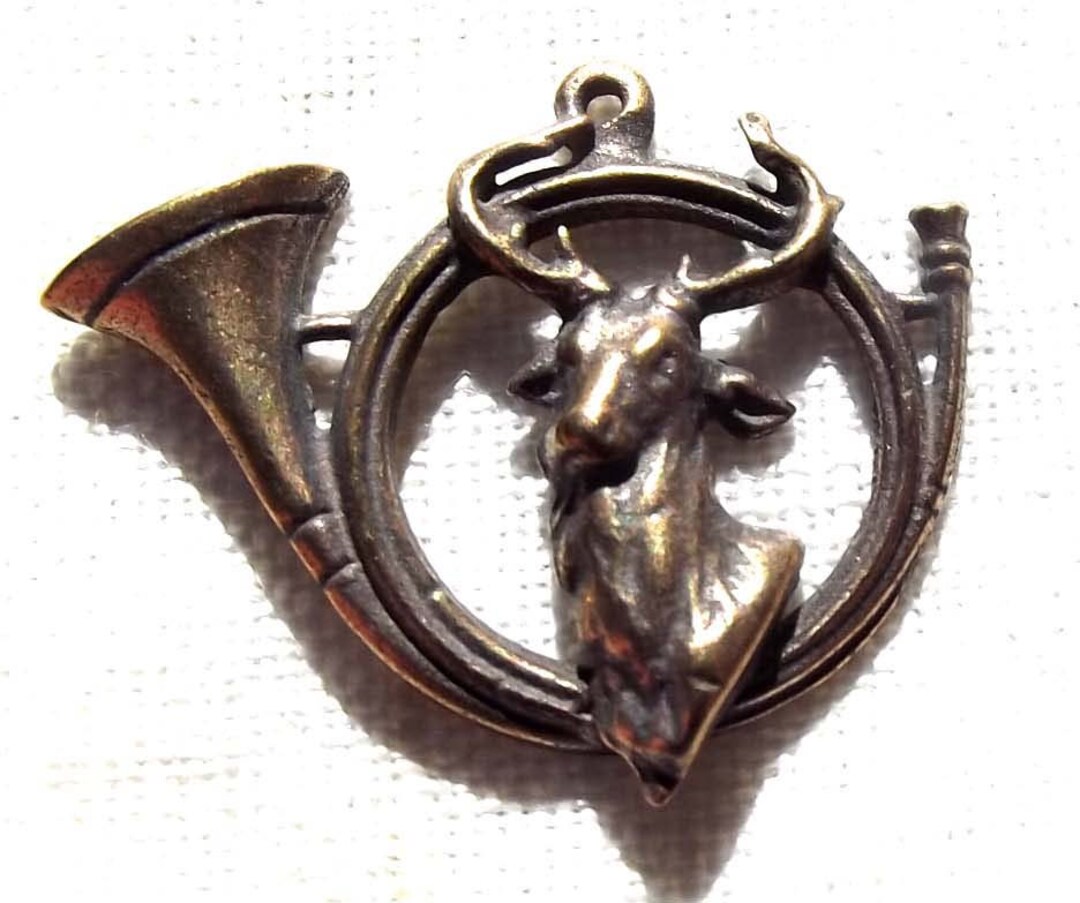 St. Hubert Hunter Hunting Stag With Horn Medal Conversion Catholic ...