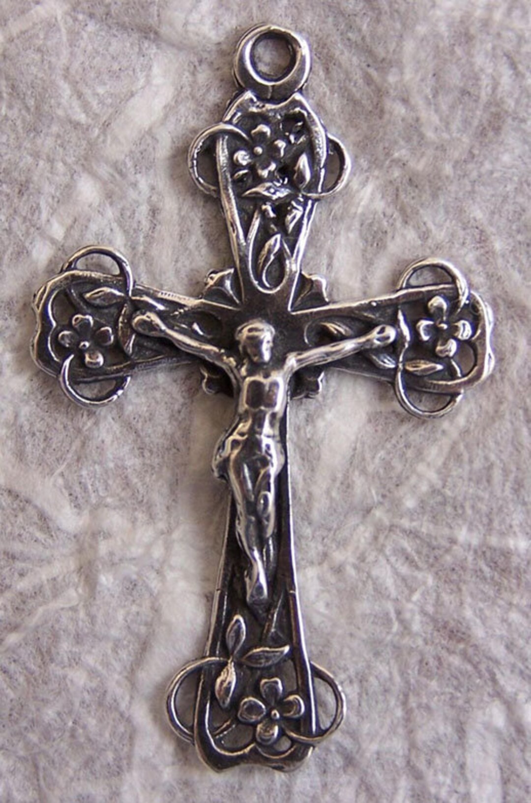 Crucifix With Four Pretty Flowers - Etsy