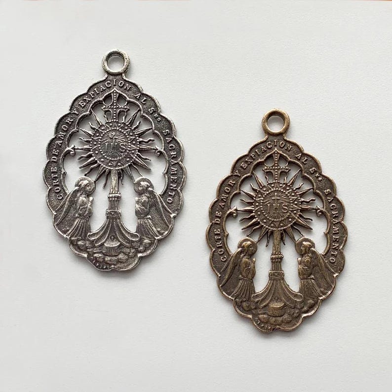 Chaplet Set With Angels Adoring Monstrance and Blessed Virgin Mary ...