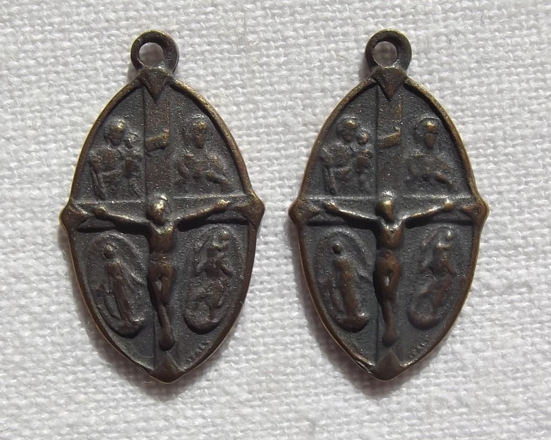 Bronze 4 Four Way Scapular Medal W Crucifix Set VP245 - Etsy