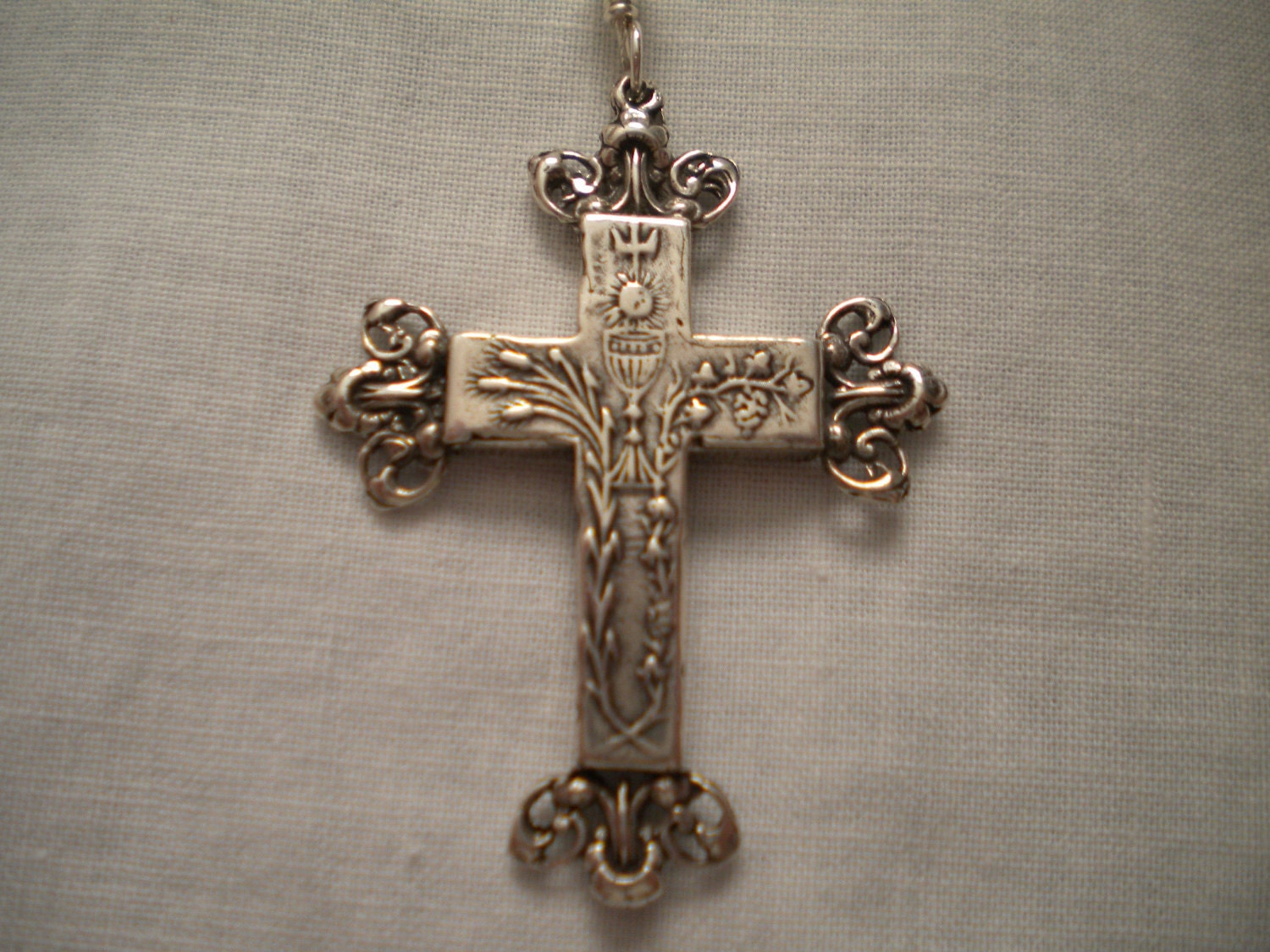 Sterling Crucifix Ornate W Blessed Sacrament Holy Eucharist - Etsy
