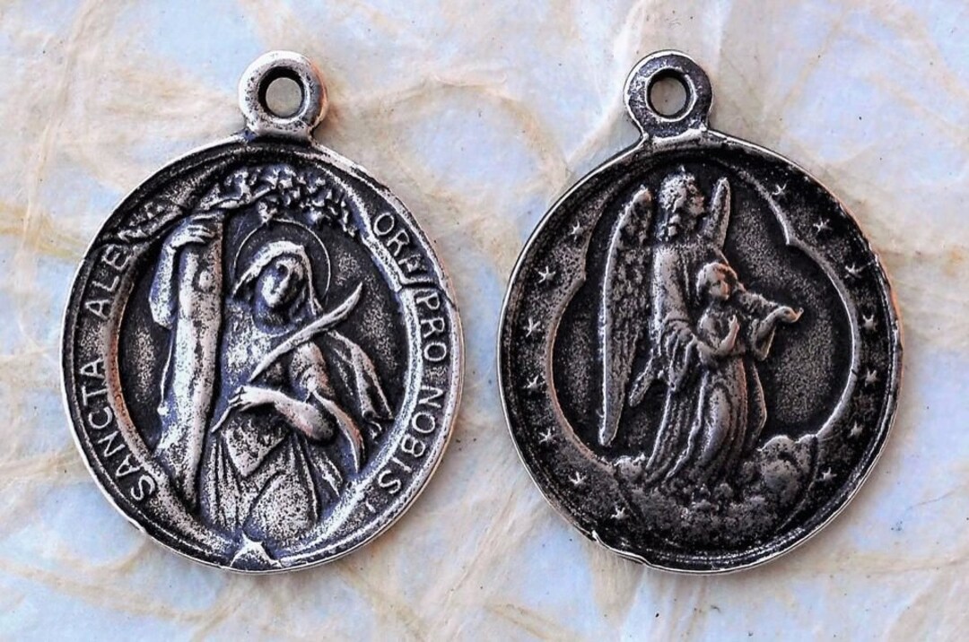 St Saint Alena and Guardian Angel Medal With Child - Etsy