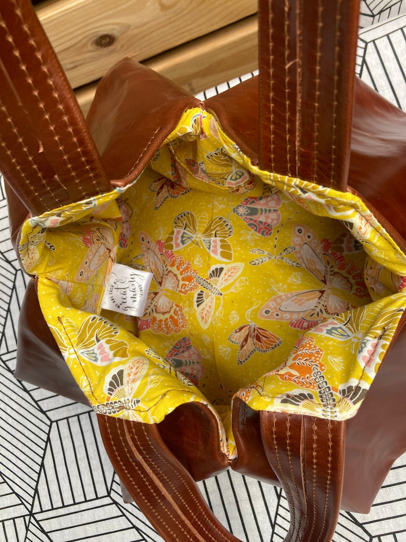 Origami Leather Handbag in Chestnut - Etsy