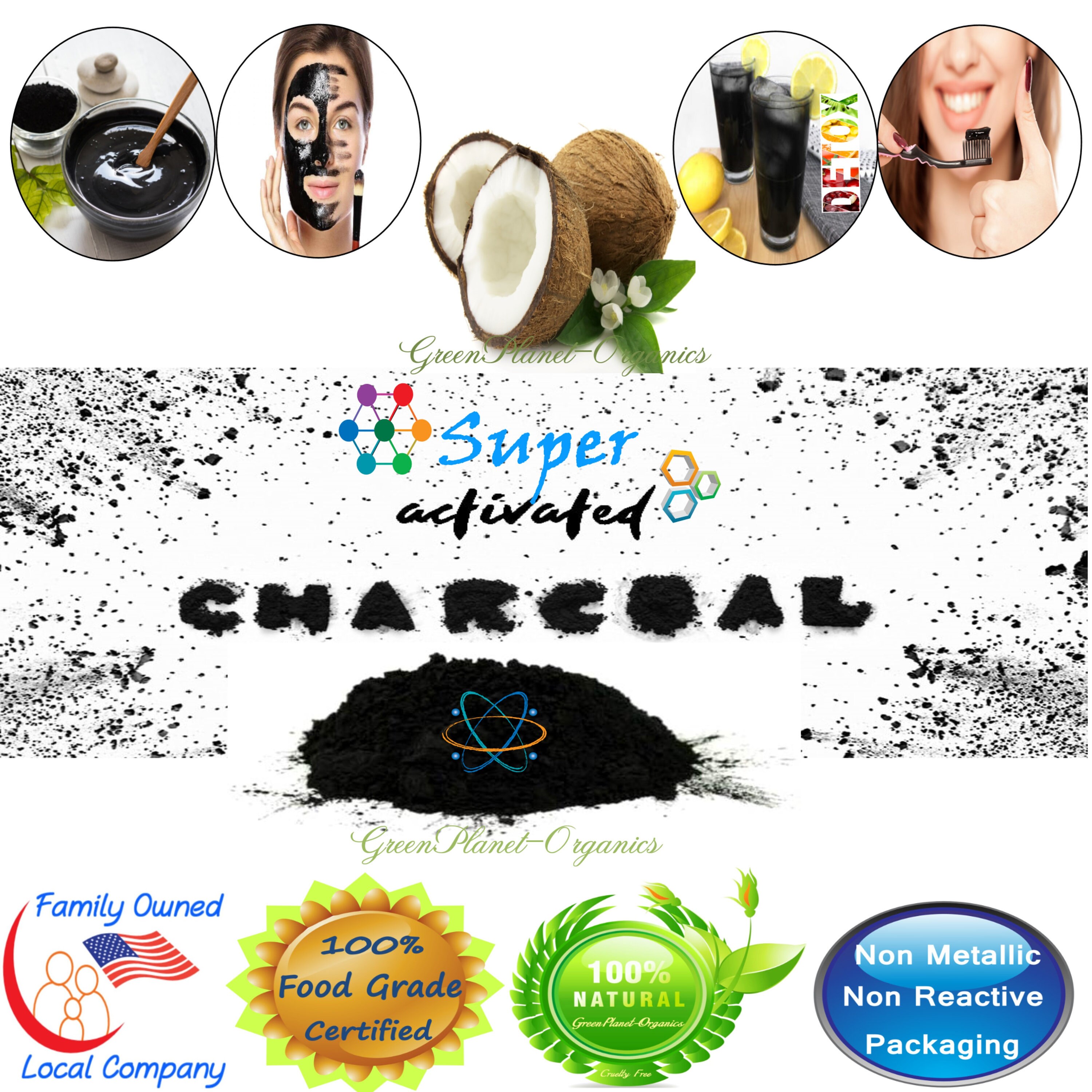 Super Activated Coconut Charcoal Powder Food Grade in Non Metallic Non ...