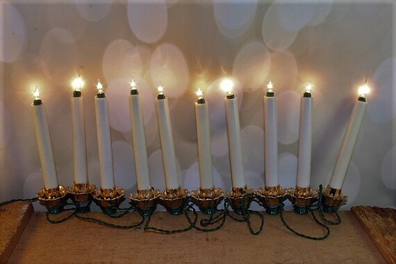 Vintage Kurt S Adler Candle String Lights, Sant's World Genuine Italian ...
