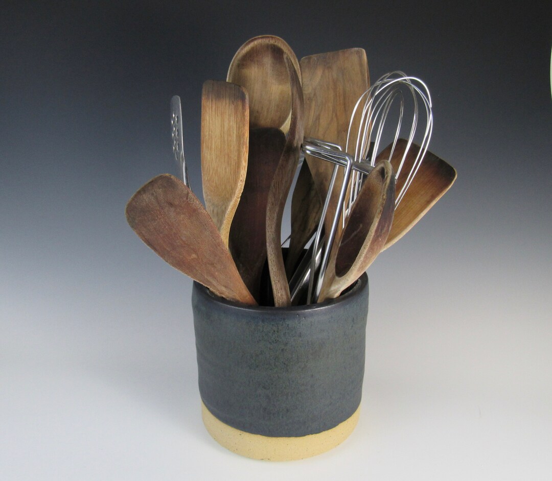 Utensil Holder - Handmade Pottery - Spoon Holder - Kitchen Storage ...