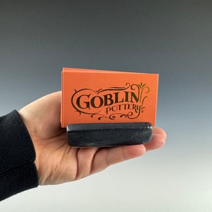Handmade Pottery Business Card Holder – Rustic Desk Display - Etsy