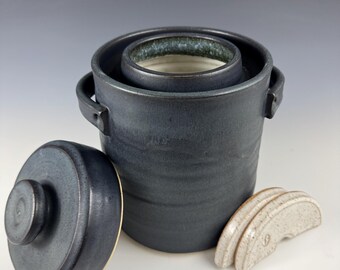 Handmade Fermentation Crock With Weights - 1 1/2 Quart - Etsy