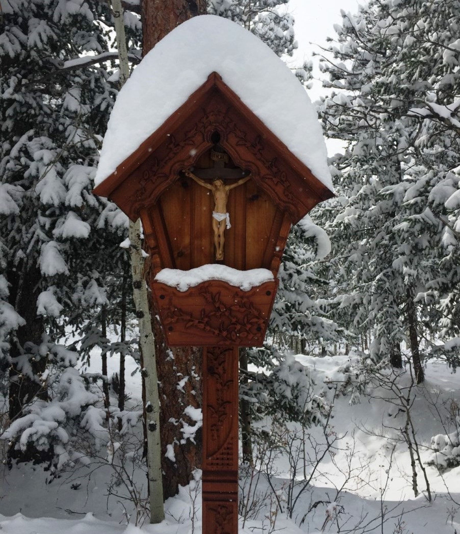 Small Alpine Wayside Shrine, Garden Crucifix Shrine Not Possible by ...