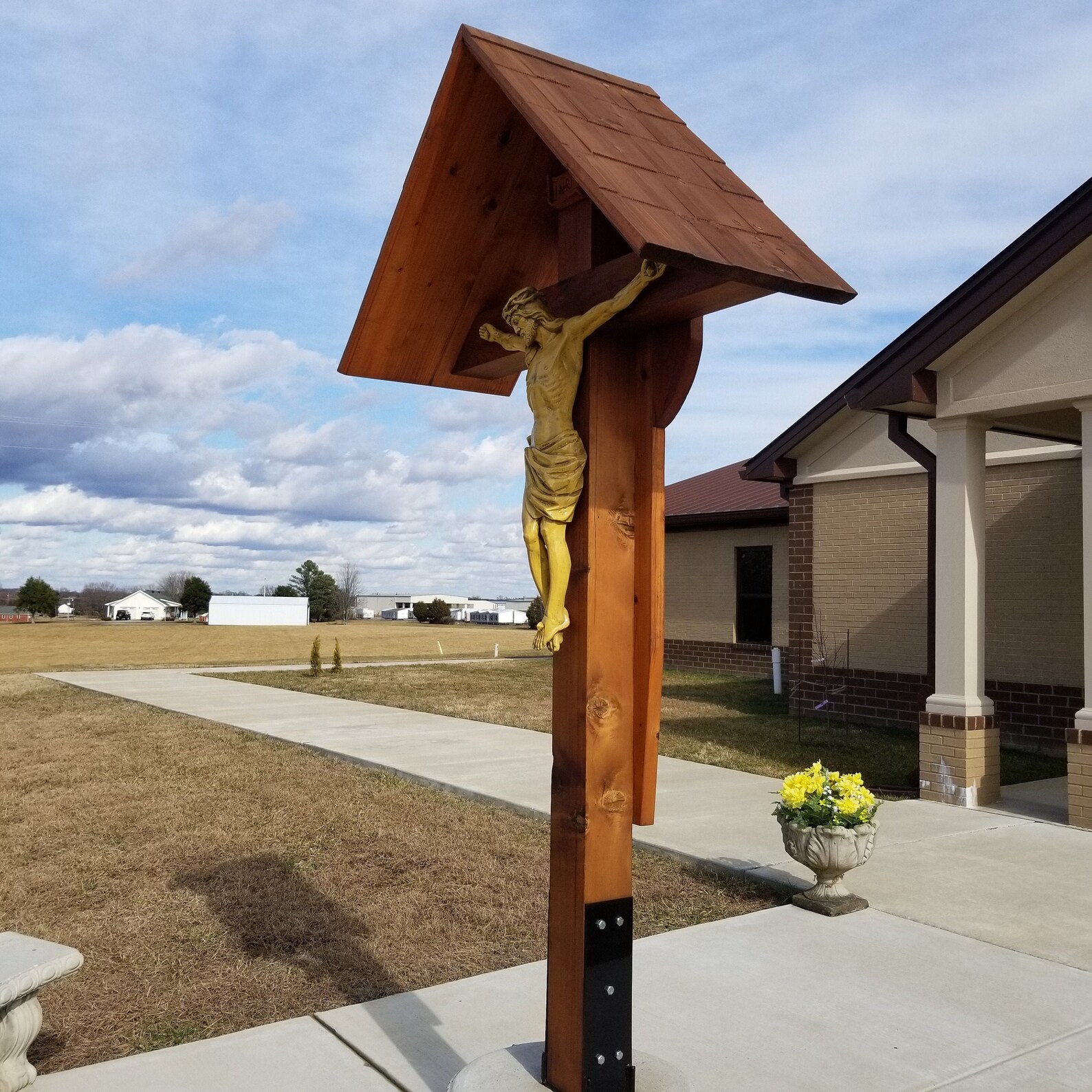 Large Garden Shrine Crucifix Villa Shrine Catholic Crucifix - Etsy