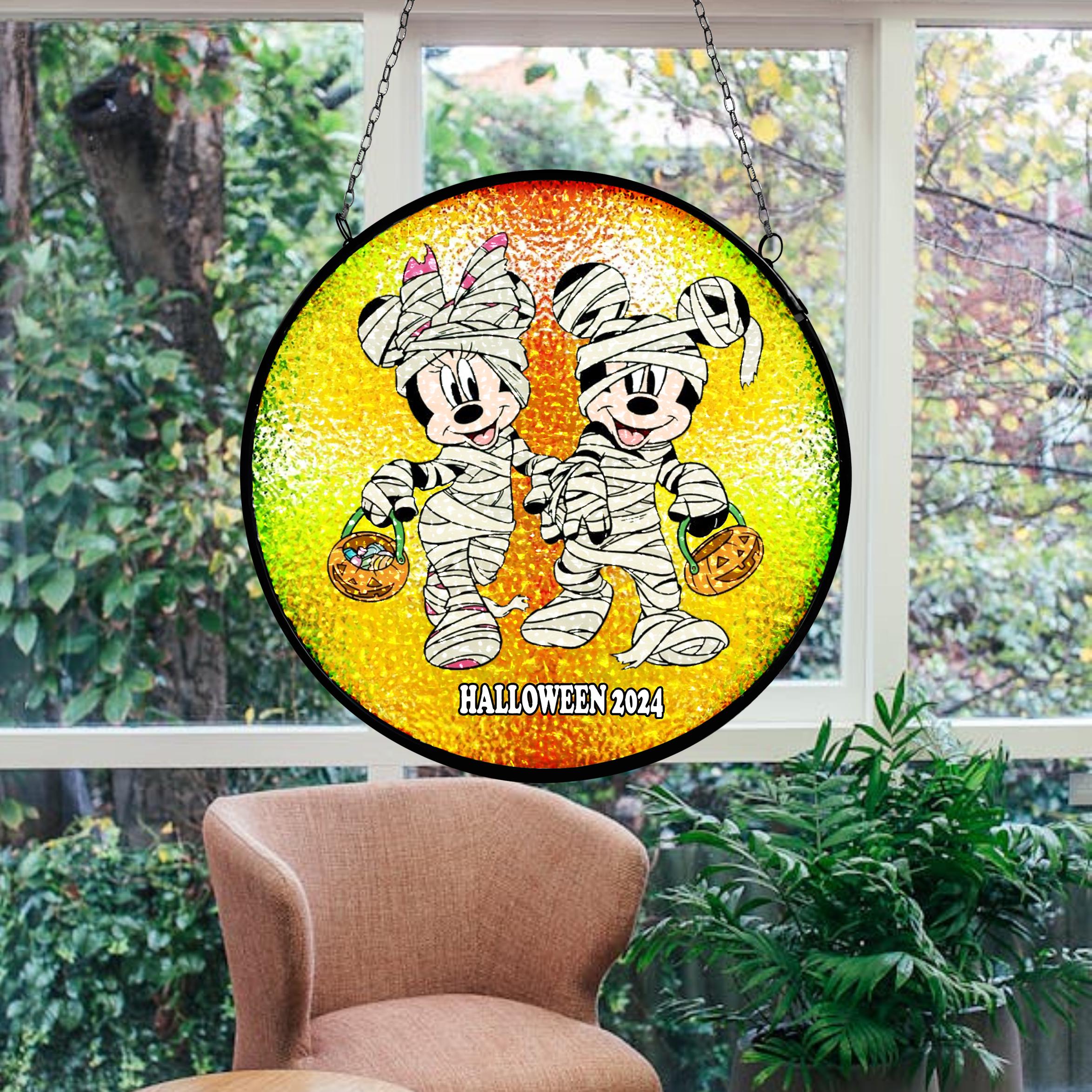 Disney Mickey Minnie Mouse Stained Glass Suncatcher, Halloween Disney ...