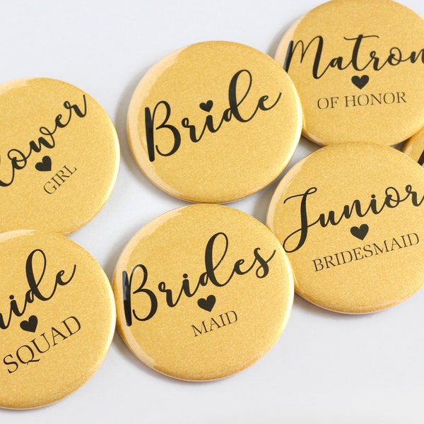 Bridal Party Buttons - Etsy