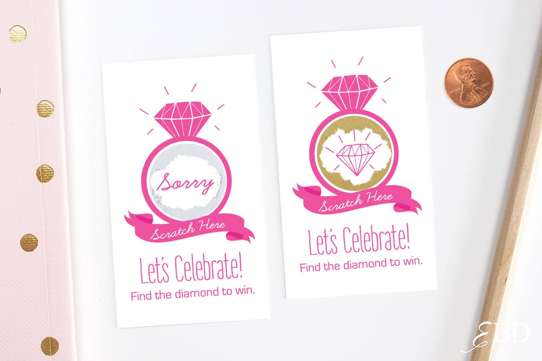 Hot Pink Bridal Shower Scratch off Cards - Bridal Shower Game ...