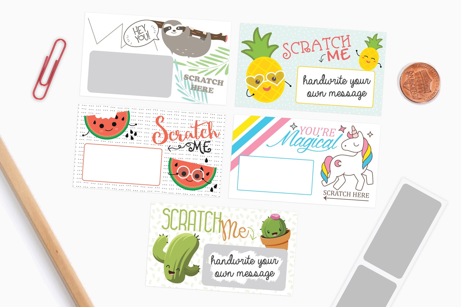 10 DIY Scratch off Cards Watermelon - Secret Message - Teacher Rewards ...