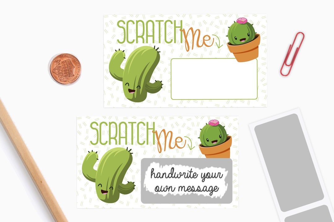 10 DIY Scratch off Cards Cactus - Secret Message - Classroom Rewards ...