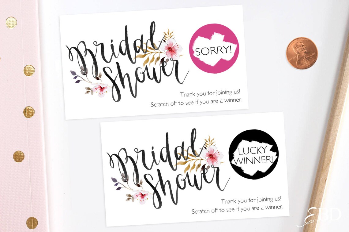 Rustic Floral Bridal Shower Scratch off Game Bridal Shower - Etsy