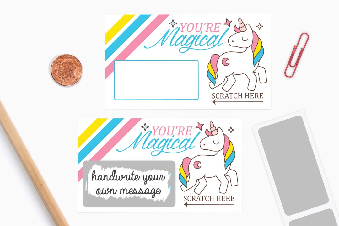 10 DIY Scratch off Cards Unicorn - Secret Message - Scratch off Notes ...