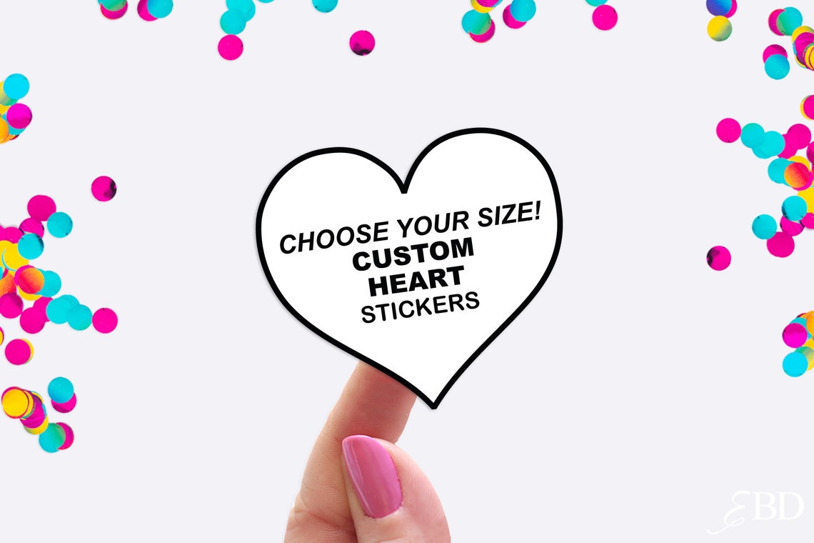 Custom Heart Stickers Custom Labels Heart Labels Custom | Etsy