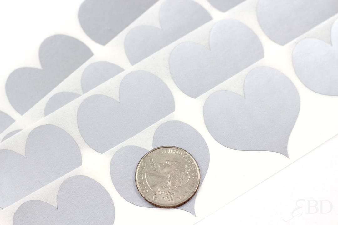 Silver Heart 1.50 Inch Scratch off Stickers - Etsy