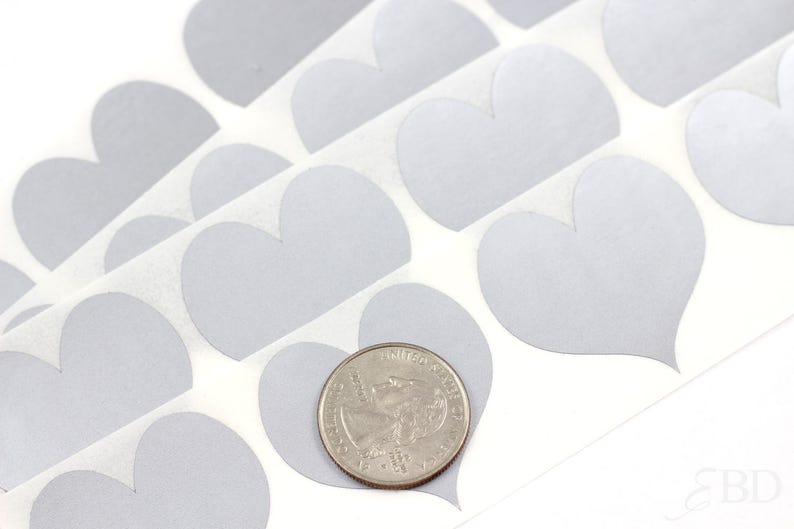 Silver Heart 1.50 Inch Scratch off Stickers - Etsy
