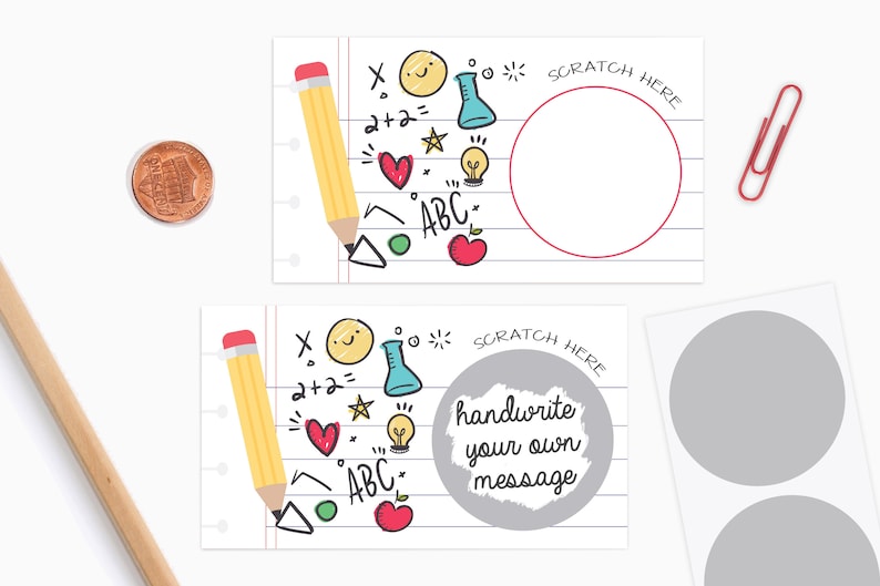 10 DIY Scratch off Cards Classroom Secret Message Teacher - Etsy